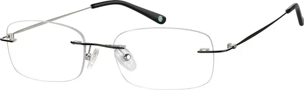 Zenni Heart Rimless Glasses With Stainless Steel Frame - Black