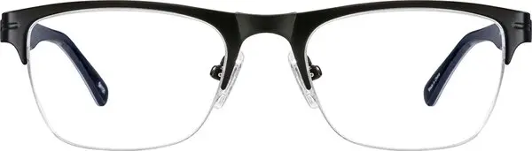 Zenni Rectangle Half-rim Glasses With Snap-on Sunlens - Black