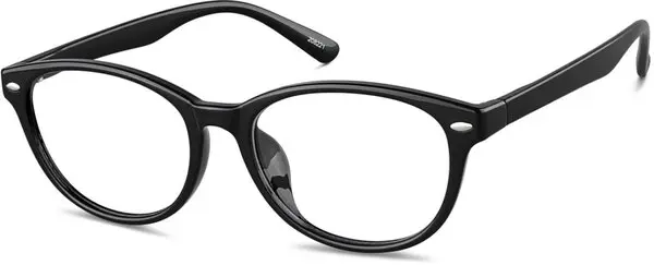 Zenni Oval Eyeglasses Universal Bridge Fit Plastic Full Rim Frame - Black