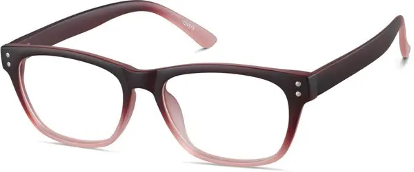 Zenni Punk Square Eyeglasses Full Rim Frame - Maroon
