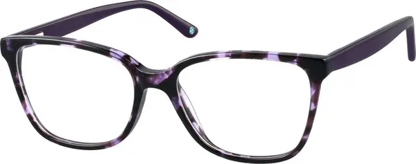 Zenni Punk Square Eyeglasses Full Rim Frame - Purple Multi