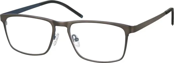 Zenni Classic Rectangle Eyeglasses Titanium Full Rim Frame - Brown