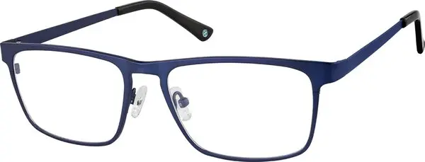 Zenni Classic Rectangle Eyeglasses Titanium Full Rim Frame - Navy