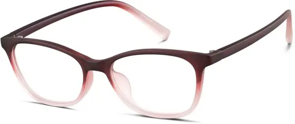 Zenni Cat-eye Full Rim Frame Eyeglasses - Wine/rose Ombre