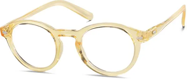 Zenni Full Rim Round Frame Eyeglasses - Yellow