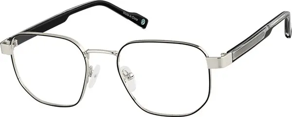 Zenni Geometric Eyeglasses Full Rim Mixed Frame - Black