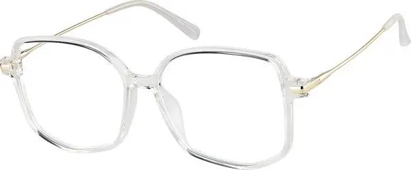 Zenni Geometric Full Rim Mixed Material Eyeglasses - Clear