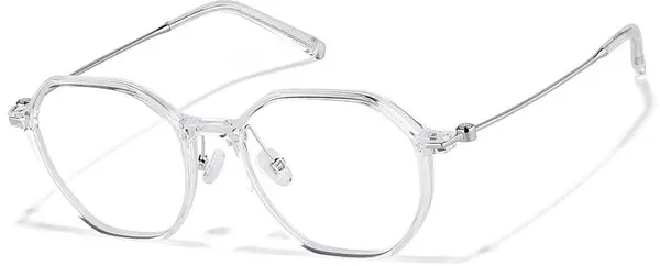 Zenni Geometric Full Rim Frame Eyeglasses - Clear