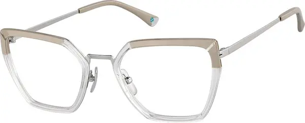 Zenni Geometric Full Rim Frame - Cream