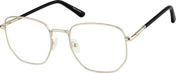 Zenni Geometric Eyeglasses Full Rim Mixed Frame - Gold