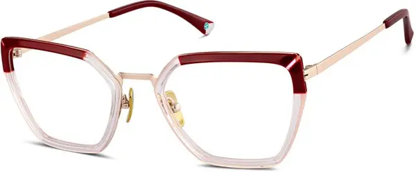 Zenni Geometric Full Rim Frame - Red
