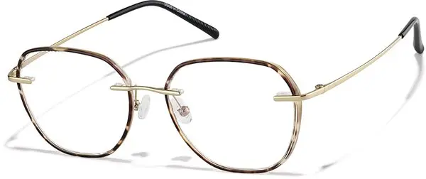 Zenni Geometric Full Rim Frame Eyeglasses - Tortoiseshell