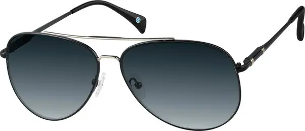 Zenni Aviator Stainless Steel Full Rim Frame Sunglasses - Black