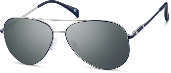 Zenni Aviator Full Rim Stainless Steel Sunglasses - Blue