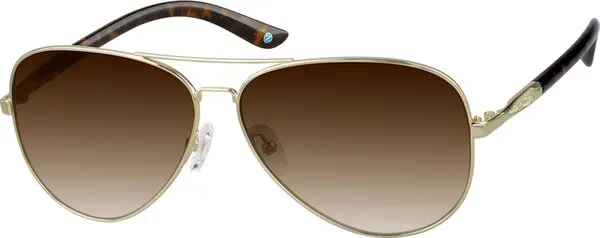Zenni Aviator Stainless Steel Full Rim Frame Sunglasses - Gold
