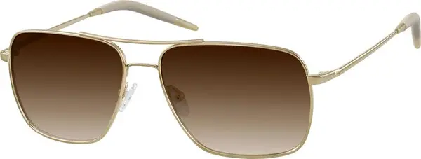 Zenni Aviator Stainless Steel Full Rim Frame Sunglasses - Gold