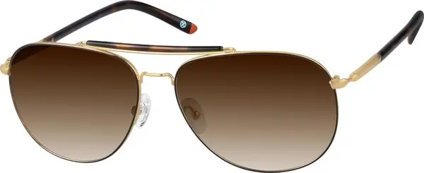 Zenni Aviator Stainless Steel Full Rim Frame Sunglasses - Gold