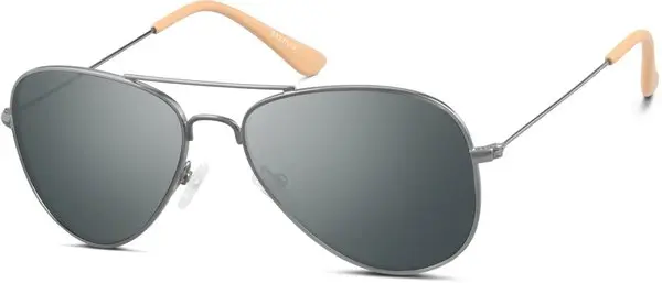 Zenni Aviator Stainless Steel Full Rim Frame Sunglasses - Gray