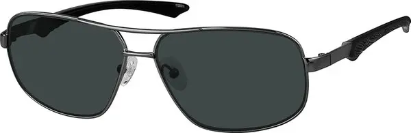 Zenni Aviator Stainless Steel Full Rim Frame Sunglasses - Gray