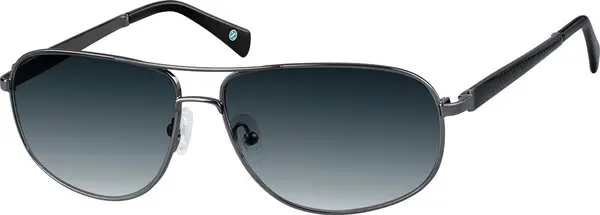 Zenni Aviator Full Rim Stainless Steel Sunglasses - Gray