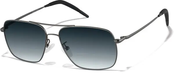 Zenni Aviator Stainless Steel Full Rim Frame Sunglasses - Gunmetal Gray