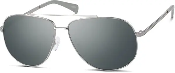Zenni Aviator Stainless Steel Full Rim Frame Sunglasses - Silver