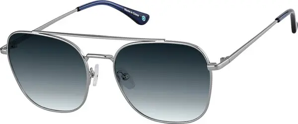 Zenni Aviator Stainless Steel Full Rim Frame Sunglasses - Silver