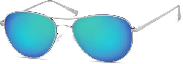 Zenni Aviator Full Rim Stainless Steel Sunglasses - Silver