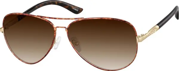 Zenni Aviator Stainless Steel Full Rim Frame Sunglasses - Tortoiseshell