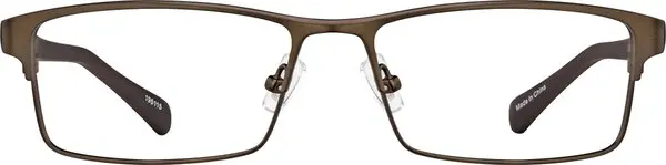 Zenni Classic Rectangle Glasses With Titanium Full Rim Frame - Brown