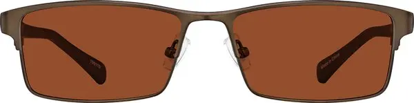 Zenni Classic Rectangle Glasses With Titanium Full Rim Frame - Brown