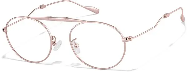 Zenni Oval Full Rim Eyeglasses - Rose Gold