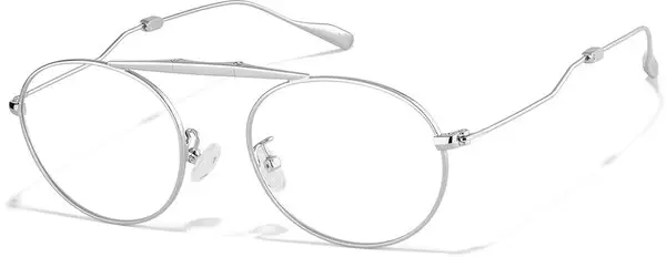 Zenni Oval Eyeglasses Stainless Steel Full Rim Frame - Silver