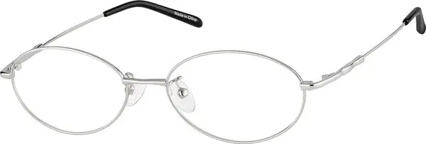 Zenni Oval Eyeglasses Stainless Steel Full Rim Frame - Silver