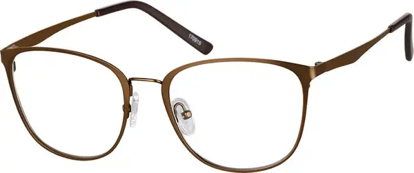 Zenni Round Flex Titanium Full Rim Eyeglasses Frame - Brown