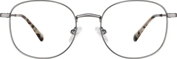 Zenni Round Flex Titanium Full Rim Eyeglasses Frame - Gray