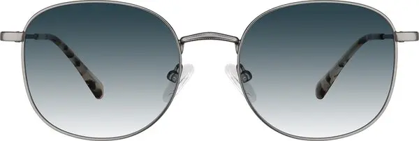 Zenni Round Flex Titanium Full Rim Eyeglasses Frame - Gray