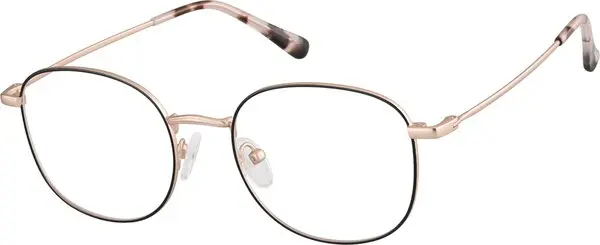 Zenni Round Flex Titanium Full Rim Eyeglasses Frame - Rose Gold