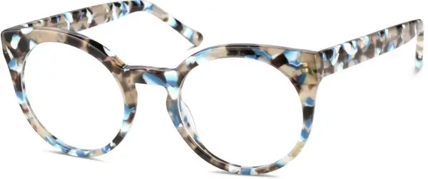 Zenni Round Eyeglasses Full Rim Frame - Blue Tortoiseshell