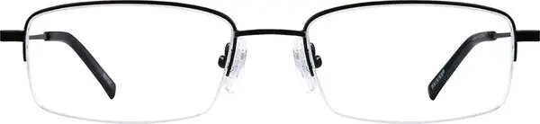 Zenni Rectangle Half-rim Glasses With Snap-on Sunlens - Black