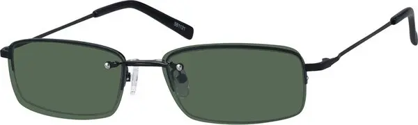 Zenni Rectangle Half-rim Glasses With Snap-on Sunlens - Black