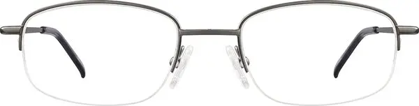 Zenni Rectangle Half-rim Eyeglasses With Snap-on Sunlens - Gray