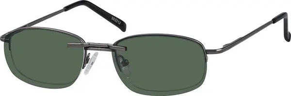 Zenni Rectangle Half-rim Sunglasses With Stainless Steel Frame - Gray