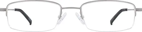 Zenni Rectangle Half-rim Glasses With Snap-on Sunlens - Silver
