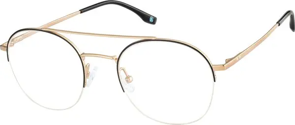 Zenni Round Titanium Half Rim Eyeglasses - Black