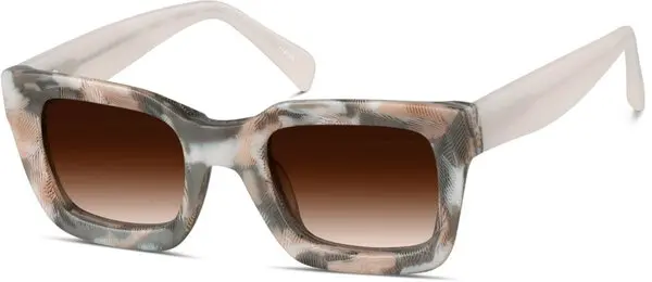 Zenni Full Rim Embellished Square Sunglasses - Blush Pattern