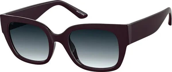 Zenni Square Full Rim Sunglasses - Red