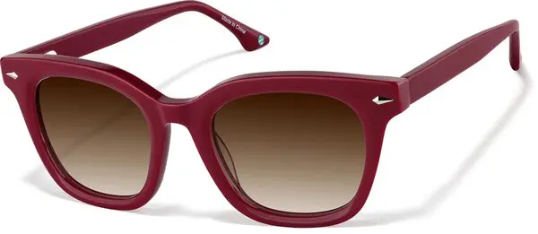 Zenni Square Full Rim Sunglasses - Red