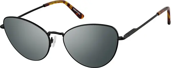 Zenni Cat-eye Full Rim Stainless Steel Sunglasses - Black
