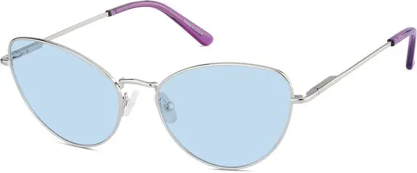 Zenni Cat-eye Full Rim Stainless Steel Sunglasses - Silver